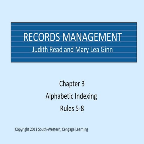 Ch03 records management | PPT