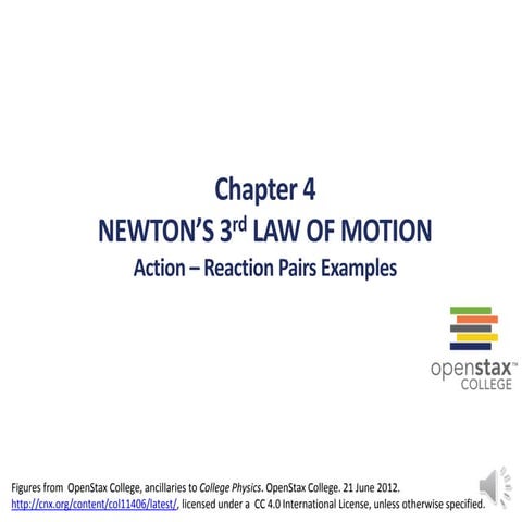 Ch04 Newton's 3rd Law; Action-Reaction Pair Examples | PPTX