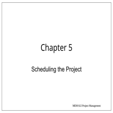 scheduling in project managment - introducton | PPT