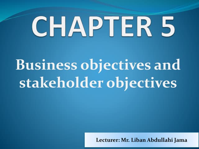 Business objectives and stakeholder objectives | PPTX