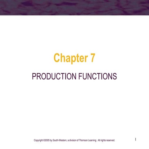 Materi Kuliah Ekonomi Mikro dengan judul Production Function | PPT