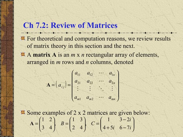 Applications of matrices in real life | PPTX