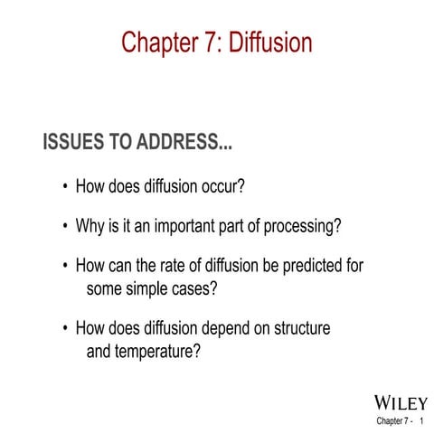 chapter Seven diffusion from Materials Science and Engineering An Introduction (William D ...