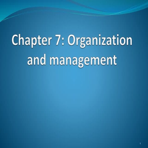 CH07 Organization and management.pptx | Executive Leadership & Management | Business