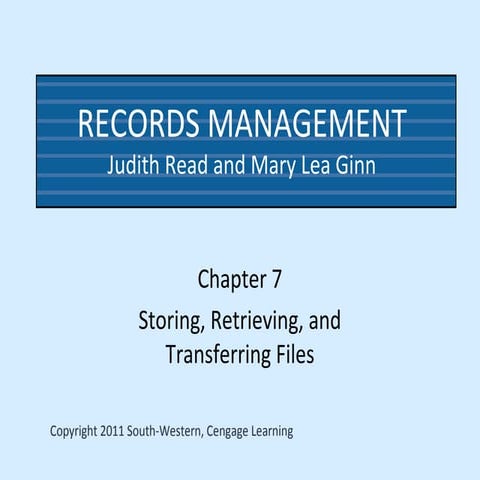 Ch07 records management | PPT