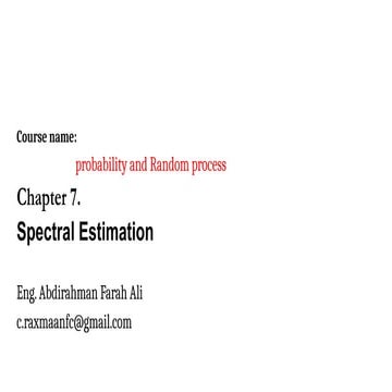Chapter 07 Spectral Estimation Pptx