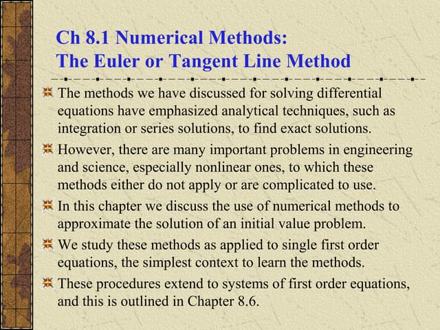 Euler and improved euler method | PPTX