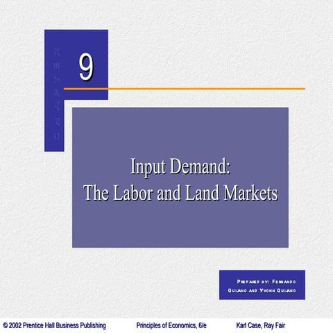 Input Demand: The Labor and Land Markets | PPT