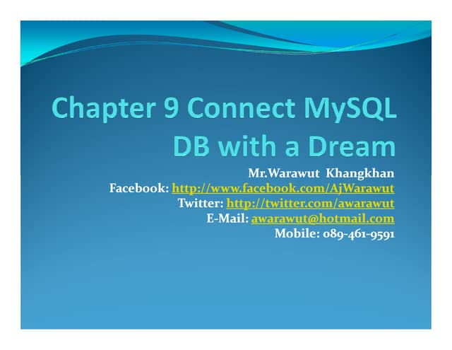 Connect MySQL | PPT Connect MySQL | PPT