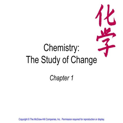 Chemistry : The Study of change chapter 1 | PPT