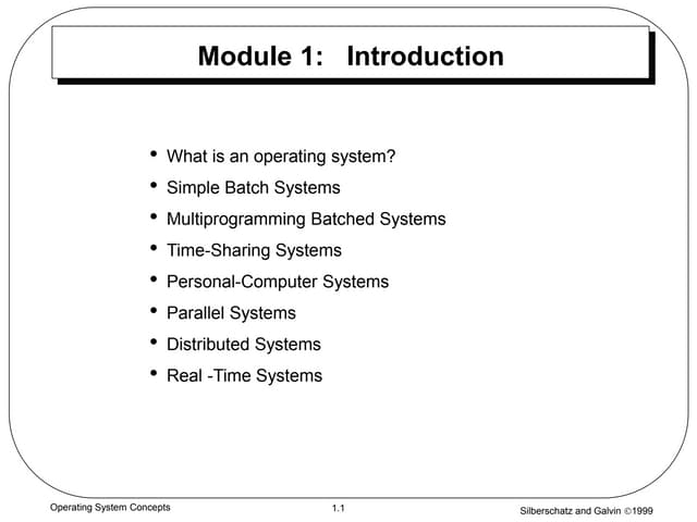 Introduction To Operating Systems And Its Componentspdf