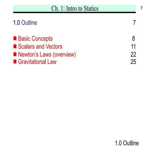 chapter one introduction to statics course | PDF