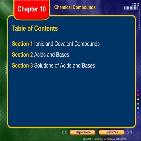 Physical Science Ch 10 | PPT | Chemistry | Science