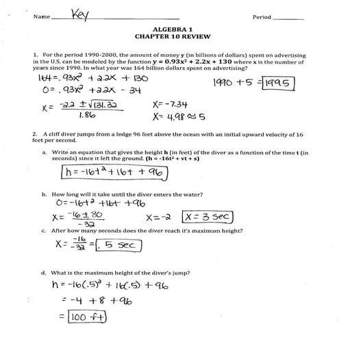 Ch10 review key | PDF