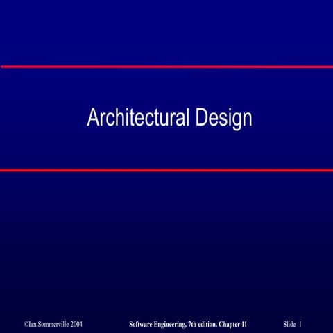Architectural Design Software Engineering 7th Edition | PPT
