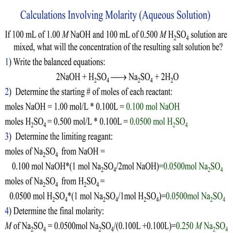 Ch11#1 Calculations Involving Molarity (Titrations).ppt
