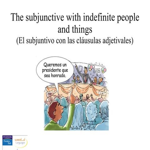 Ch11 3. the subjunctive with indefinite people and things | PPT