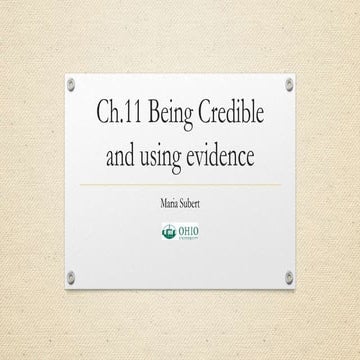 Ch11 being credible and using evidence power point | PPTX