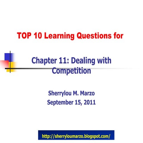 Ch11 Dealing with Competition Concept Questions | PDF