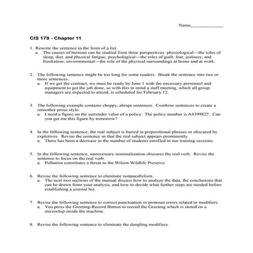 Ch11 exercises | PDF