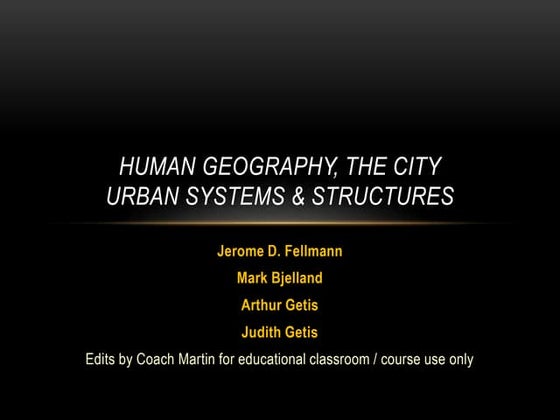 01 intro urban_geog | PDF | Geography | Science