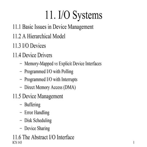 Ch11 Input Output Systems Ppt 8172