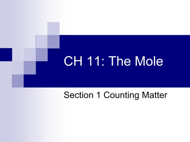 Moles and molar mass | PPTX
