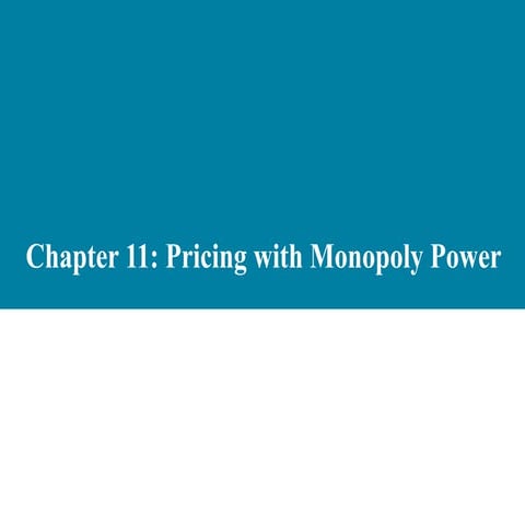 Ch 11 Pricing with Monopoly Power ECON 200 UA | PDF