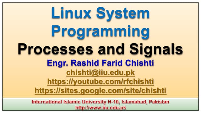 Linux Systems Programming Process Communch11 Processes And Signals Ppt