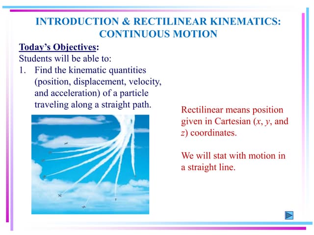 Kinematic equations of motion | PPT