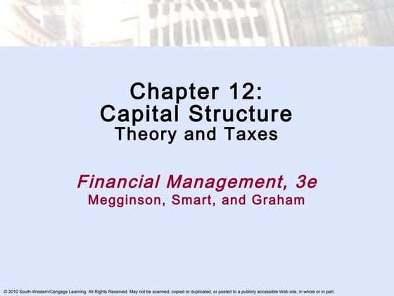 Corporate Finance Theory Ppt