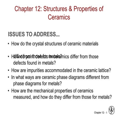 Module 7 - Ceramics, Structures and properties of ceramics | PDF