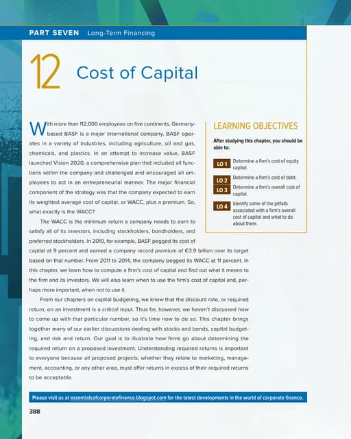 Chapter 11 -The Cost of Capital.pdf useful | PDF