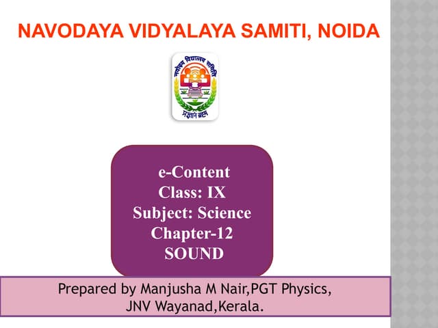 chapter sound for class 9 ppt | PPTX