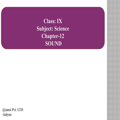 chapter sound for class 9 ppt | PPTX