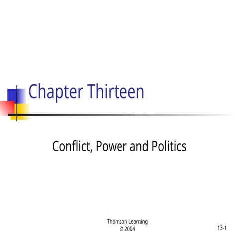 Conflict power and politics - Organisational development | PPT