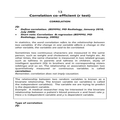 Ch 13 Correlation And Regressiondoc 