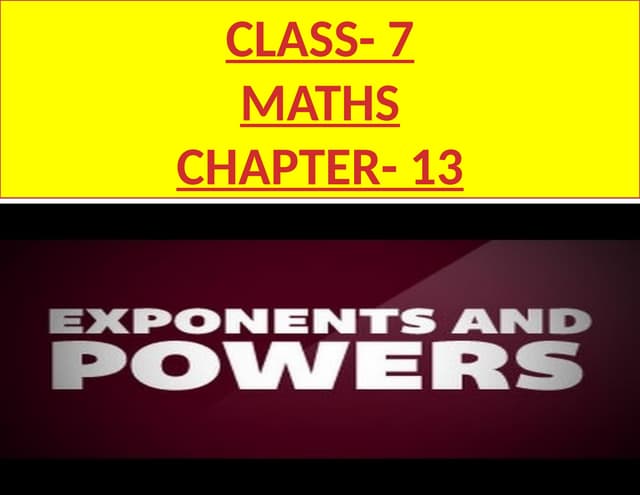 Application of exponents in real life | PPTX