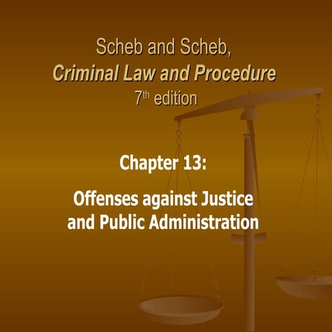 Ch 13 Offenses Against Justice & Public Admin | PPT