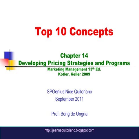 Chapter 14 - Developing Pricing Strategies and Programs | PPTX