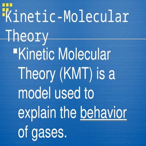 Kinetic molecular theory presentation 3 ESO | PPT