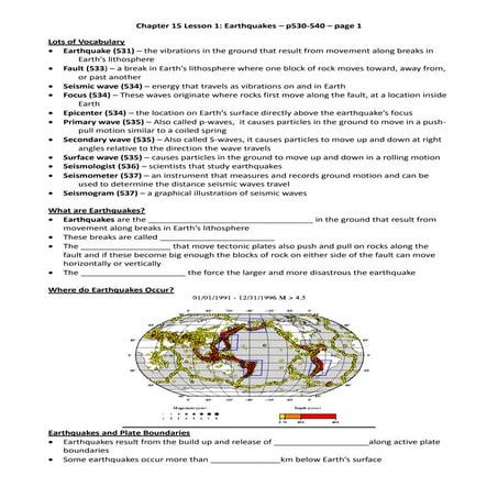 Outline: Chapter 15.1: Earthquakes | PDF