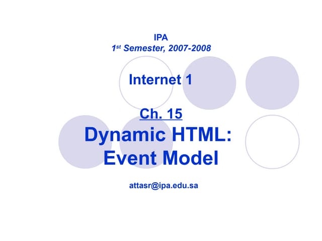 Dynamic Html Event Model Ppt 8744