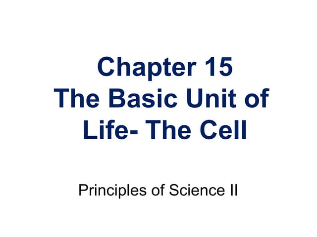 CELLS- The basic unit of life | PPTX