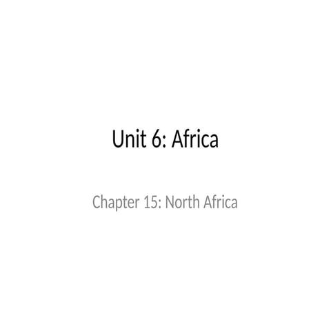 Chapter 15 North Africa - World Geography | PPTX