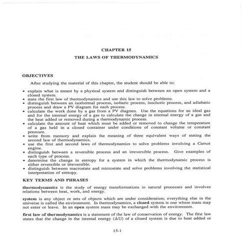 Ch 15 the laws of thermodynamics | PDF