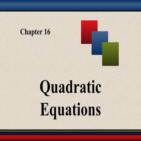 Quadratic Equation in Mathematics grade 7 | PPT