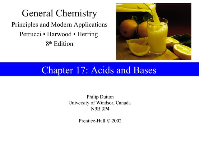 Chem 2 - Acid-Base Equilibria VII: Conjugate Acid/Base Pairs and ...