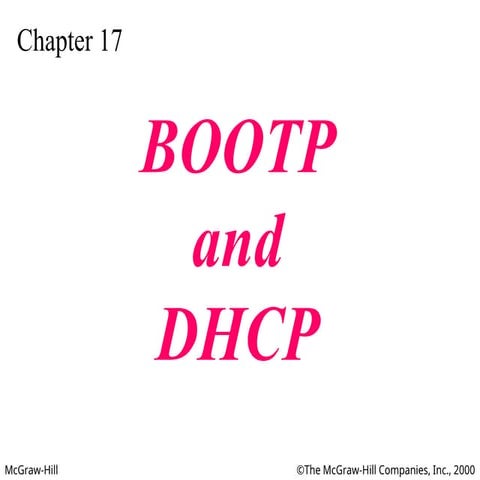 Bootp Dhcp Protocol For Networking Ppt