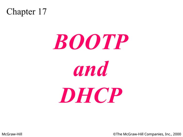 Bootp Dhcp Protocol For Networking Ppt